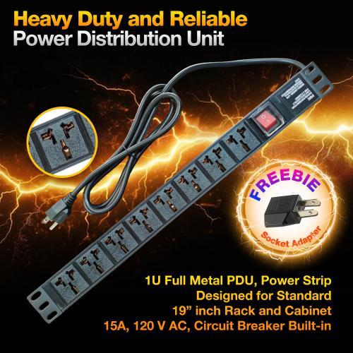 8port PDU Power Distribution Unit Rackmountable [PDU-8slots Metal type ...