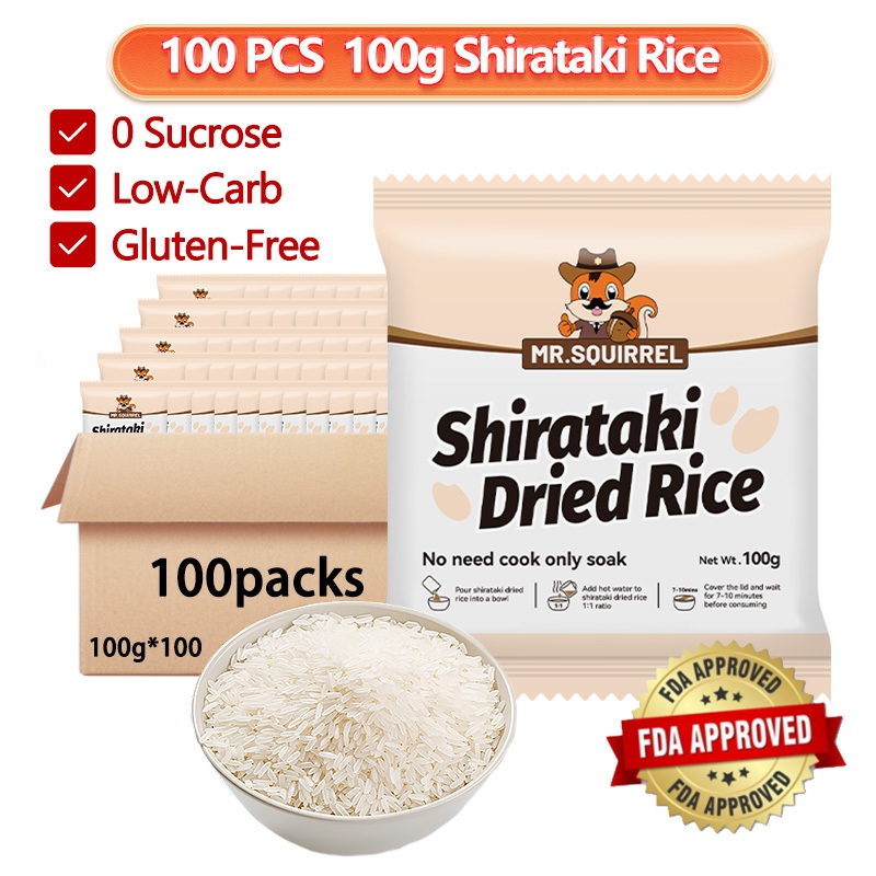 Mr Squirrel 100PCS 100g Shirataki Rice Original Shiritake Rice ...