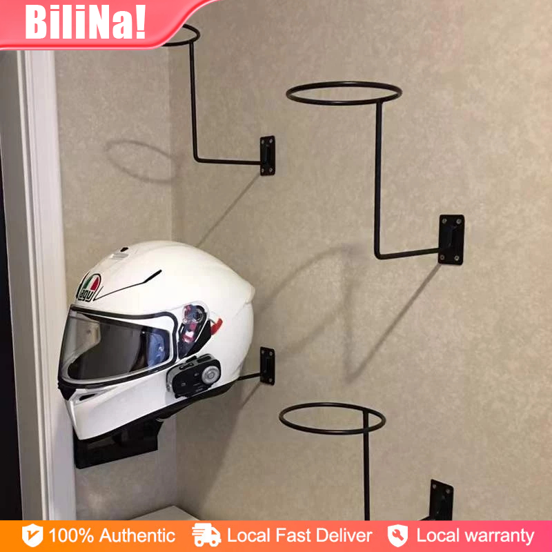 Helmet Hanger Wall Mount Display Rack Storage - Space Saving Motorcycle ...