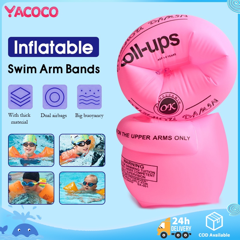 1Pair Inflatables Swimming Arm Ring for Children Adults PVC Safety ...