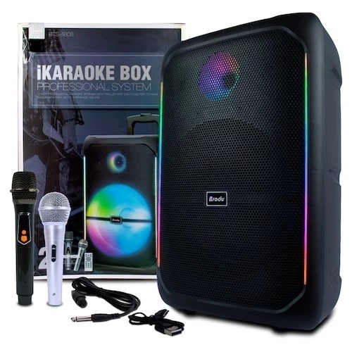 BTS-1808 Brodu ikaraoke speaker Rechargeable trolley portable 12-inch ...