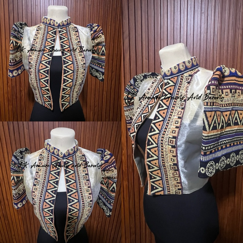 MODERN FILIPINIANA BOLERO BLOUSE WITH ETHNIC MESTIZA | Shopee Philippines