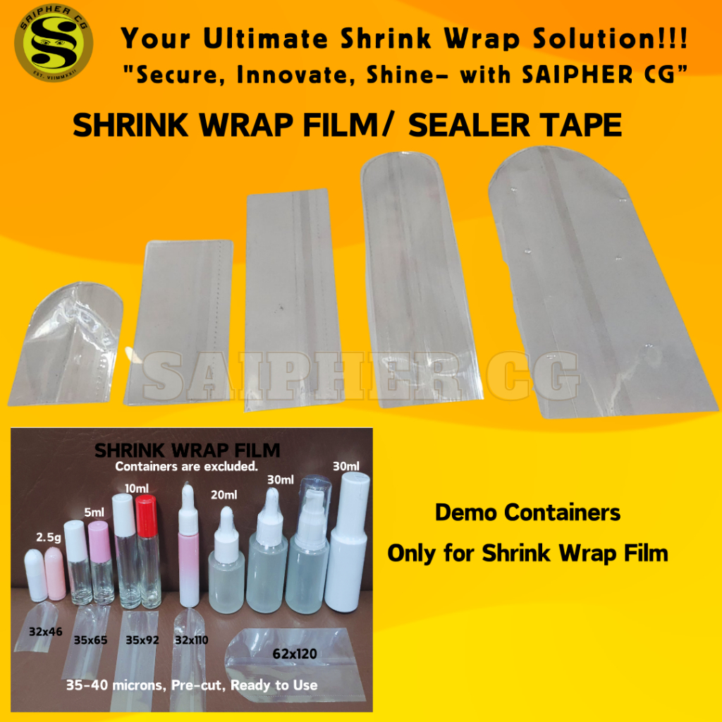 Pre Cut PVC Shrink Wrap Plastic Sealer Tape for Bottle Shrinkable Film ...