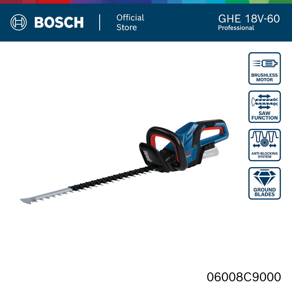Bosch GHE 18V-60 Professional 18V Cordless Hedge Cutter - Solo Tool ...