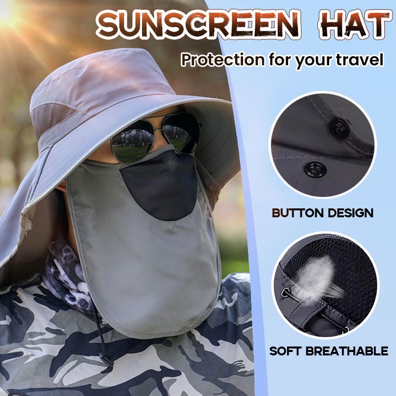 【COD】Summer UV Protection Cap Sun Protection Hat Fishing Cap With Cover ...