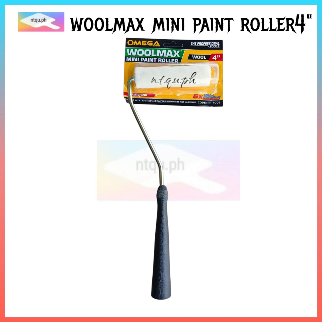 OMEGA WOOLMAX FINISHING ROLLER WITH HANDLE 4'' | Shopee Philippines