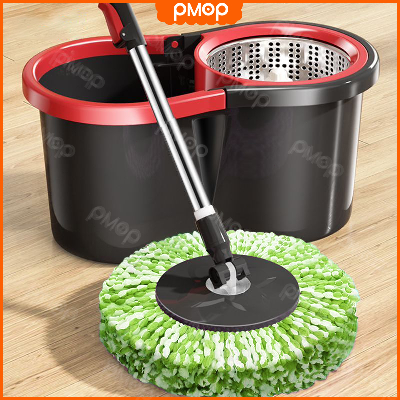 PMOP Original mop with spinner and steel bucket 360 Easy Rotating map ...