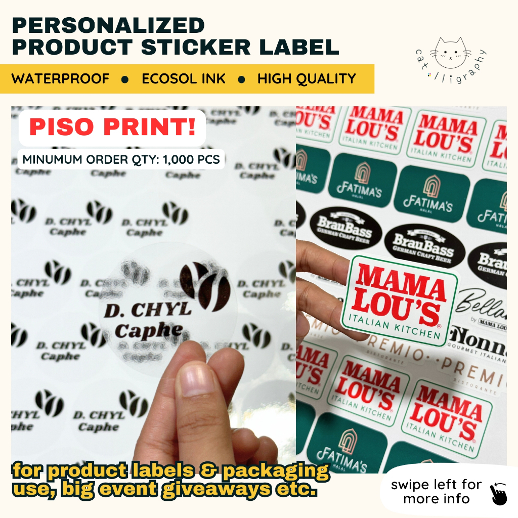 Personalized Product Sticker Label | Packaging Stickers | Piso Print ...
