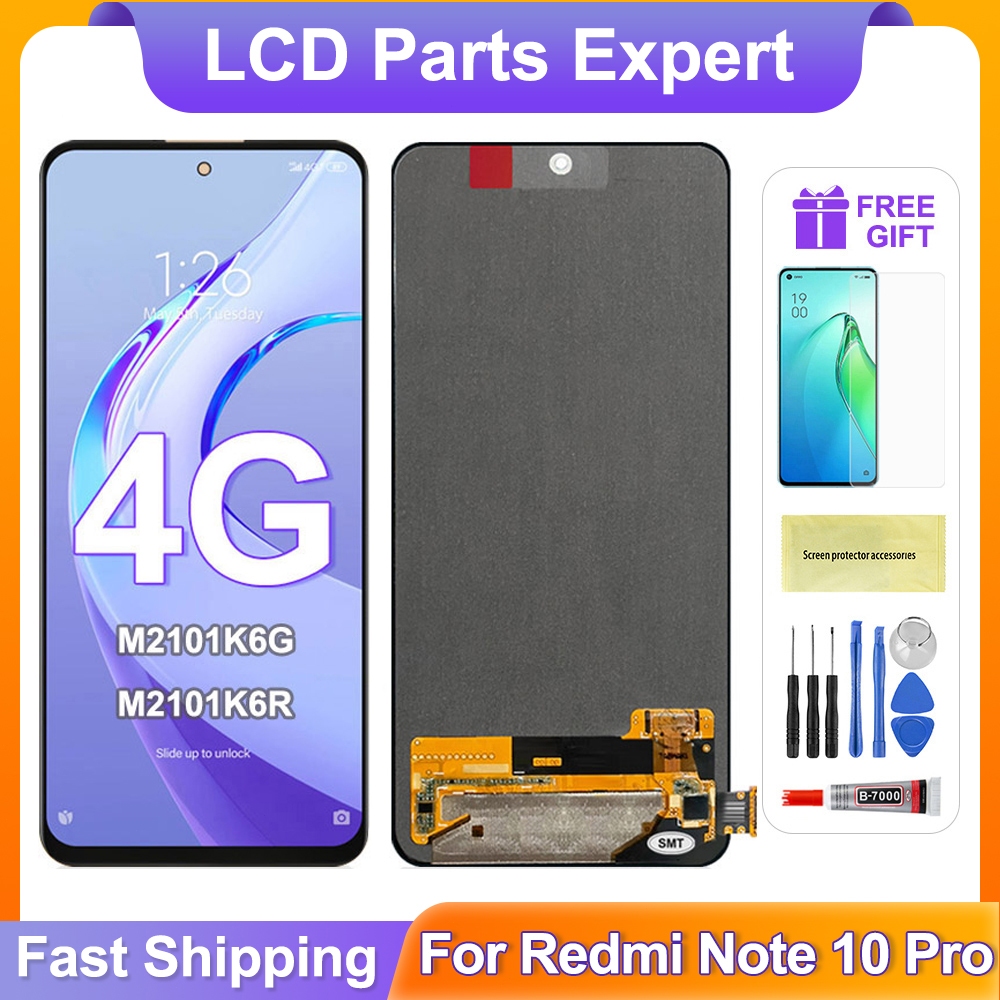 TFT LCD For Xiaomi Redmi Note 10 Pro LCD Touch Screen Display Replacement M2101K6G M2101K6R ...