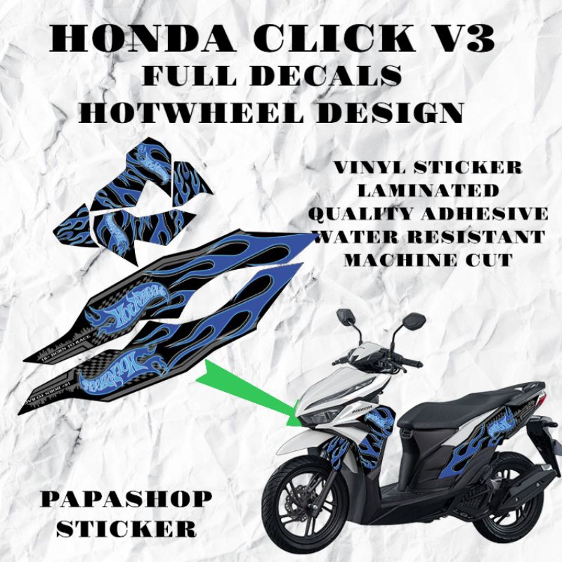 NEW HONDA CLICK VERSION-3/FULL STICKER DECALS/NEW DESIGN VARIATION ...
