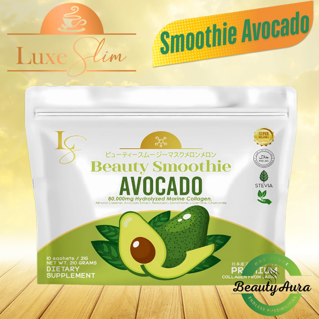 Luxe Slim Beauty Smoothie Avocado Collagen Drink 80,000MG | Shopee ...