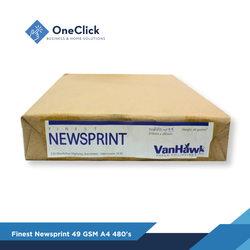 Finest Newsprint 49 GSM - A4/Long/Short - 480 sheets per ream | Shopee ...