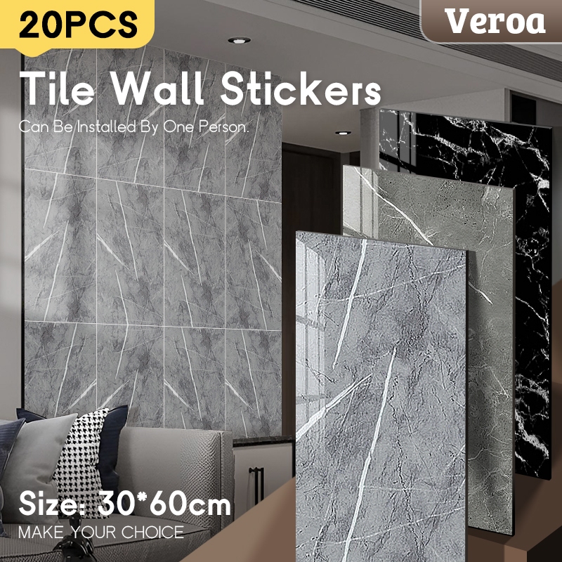 20PCS 30x60cm Marble Wallpaper Waterproof Self-Adhesive Wall Sticker ...