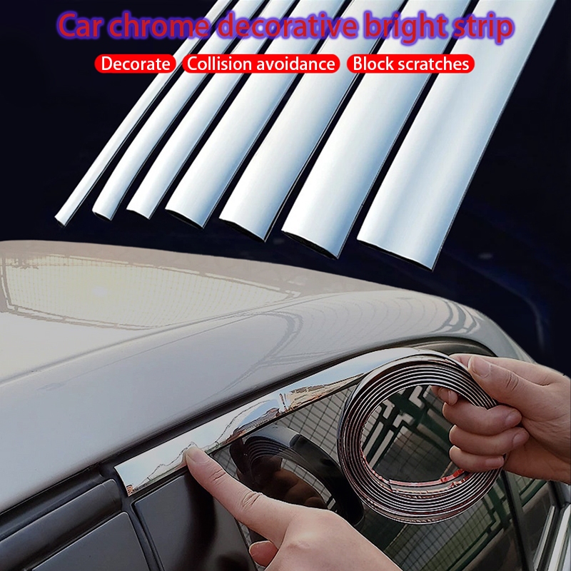 3Meter Exterior Car Chrome Body Strip Bumper Auto Door Protective ...