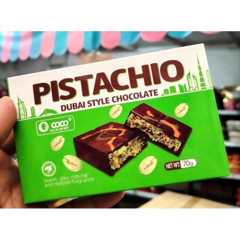 coco pistachio dubai style chocolate 70g | Shopee Philippines