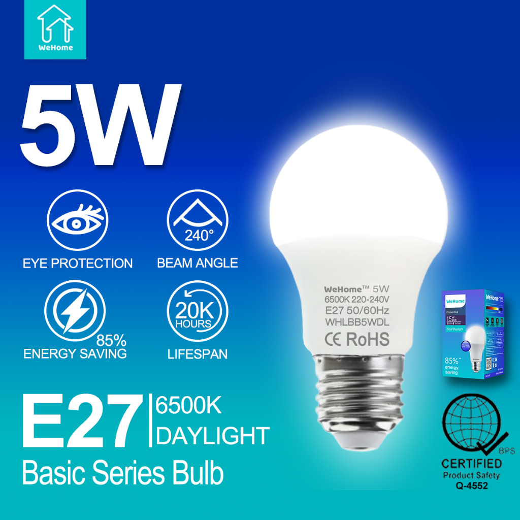 WeHome E27 LED Bulb Light Daylight Led Light Bulbs A-Bubble 5W High ...