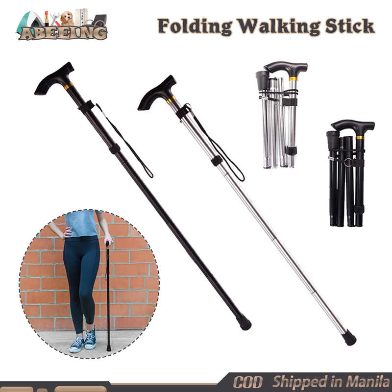 Foldable Cane Adjustable Telescopic Folding Cane T Handles Portable And ...