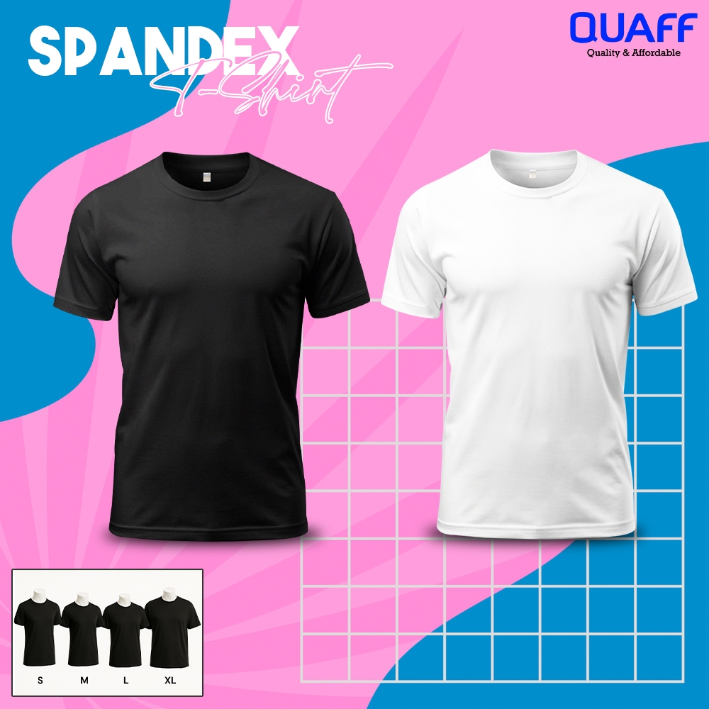 QUAFF Spandex Tshirts 180gsm Black and White (Small | Medium | Large ...