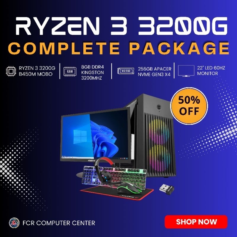 [PLUG & PLAY] BRAND NEW AMD RYZEN 3 3200G 3.6ghz 8GB DDR4 256GB SSD 22 ...