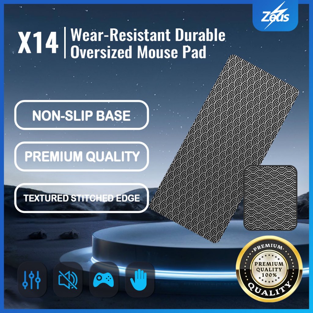 Zeus Plain Design Extended Mouse Mat / Mouse Pad For Gaming Office Mice ...