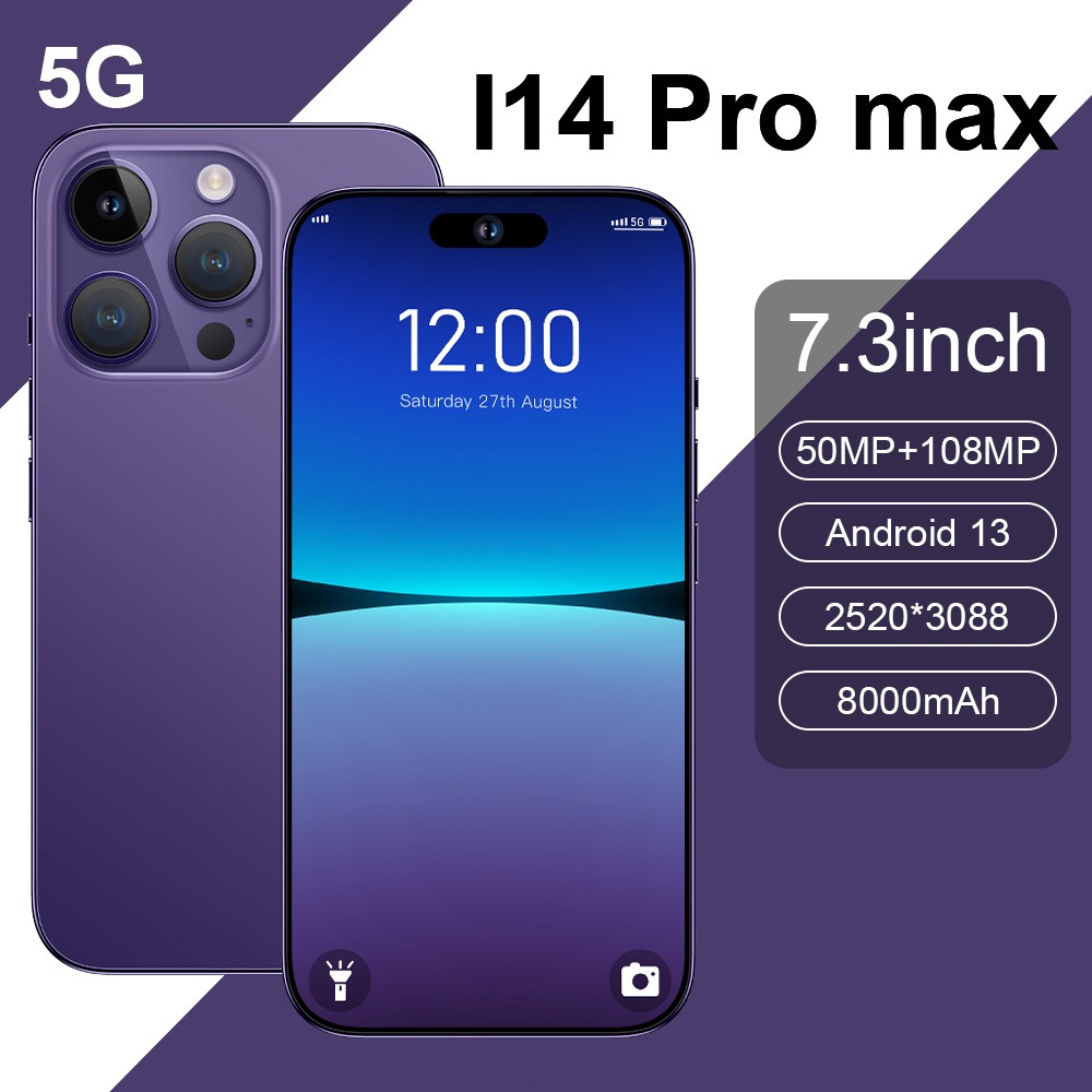 i14 Pro Max CellphoneOriginal 5G 16GB+1TB Smartphone120Hz 7.3 Inch ...
