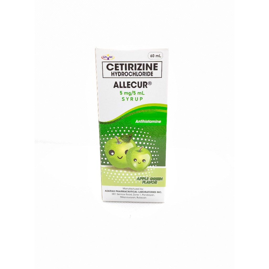 Allecur Cetirizine HCl 5mg/5mL Syrup – Antihistamine Allergy Relief for ...
