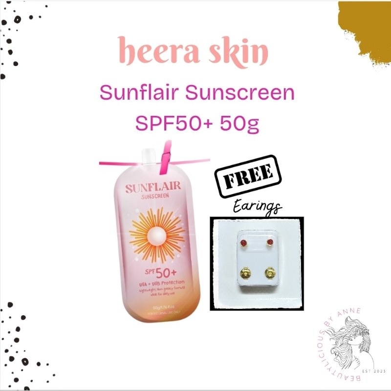 Heera Skin Hera Sunflair Sunscreen SPF50+ 50g | Shopee Philippines