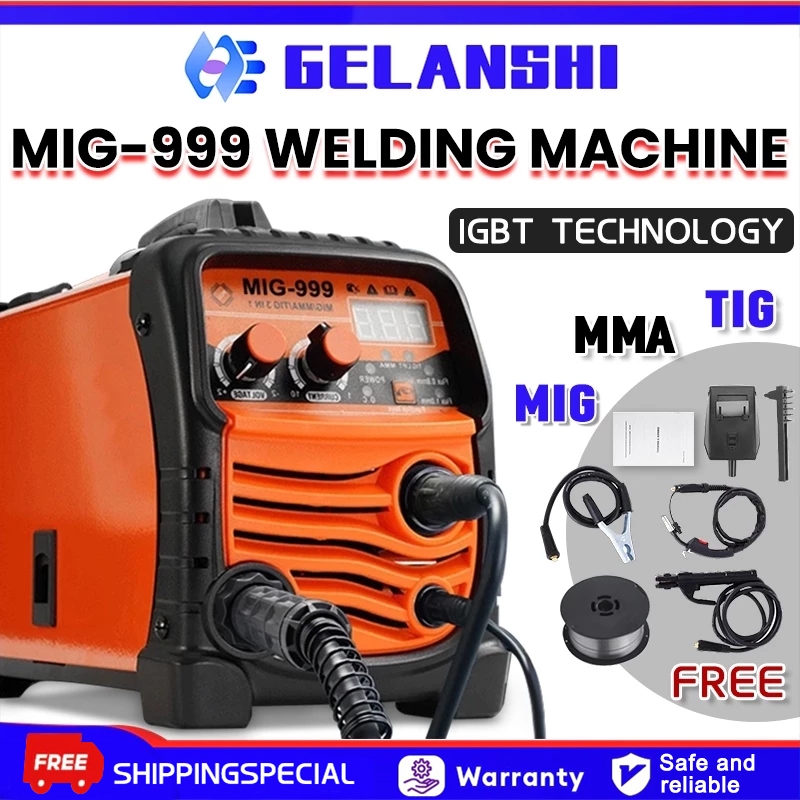 MIG-999 Welding Machine Portable IGBT Inverter Welder MIG&MMA&TIG 3IN1 Gasless Welder Home ...