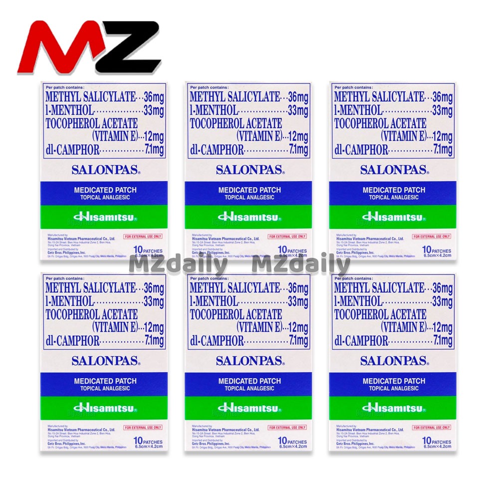 ( SET OF 6 Box ) SALONPAS Medicated Patch (10 Patches) | Shopee Philippines