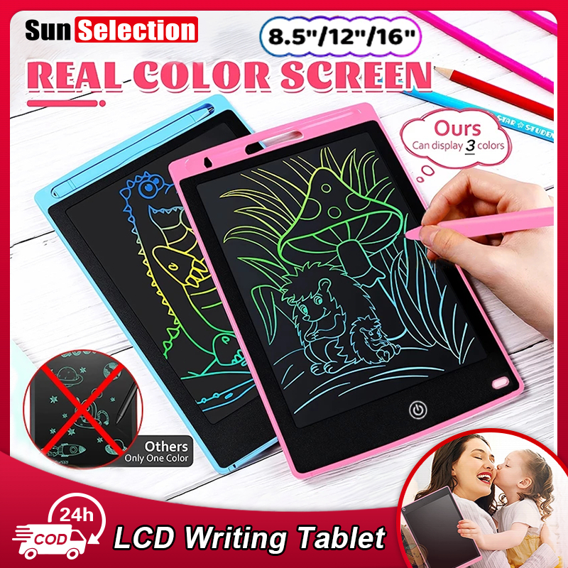 Ultra Thin 8.5/12/16"LCD Writing Tablet For Kids colorful Writing Board ...
