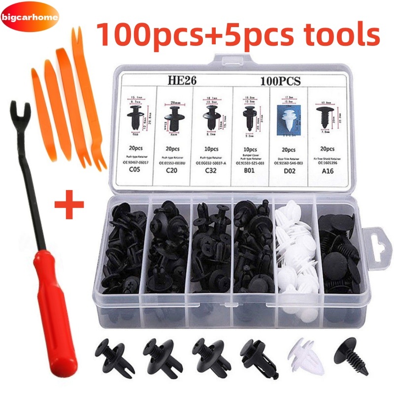 105pcs Car Clip Universal Clip Plastic Screw Retainer Expanding Screw ...