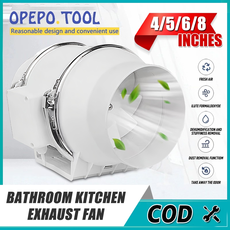Exhaust Fan 4/ 5/ 6/ 8 Inch High Suction Inline Duct Fan Bathroom ...