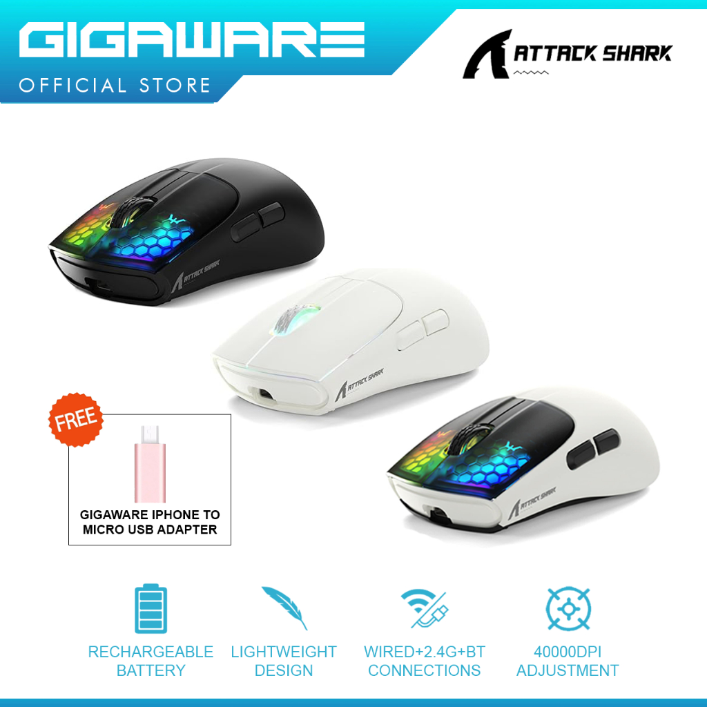 Attack Shark X5 Wireless Gaming Mouse Tri-Mode 2.4G USB-C Wired ...