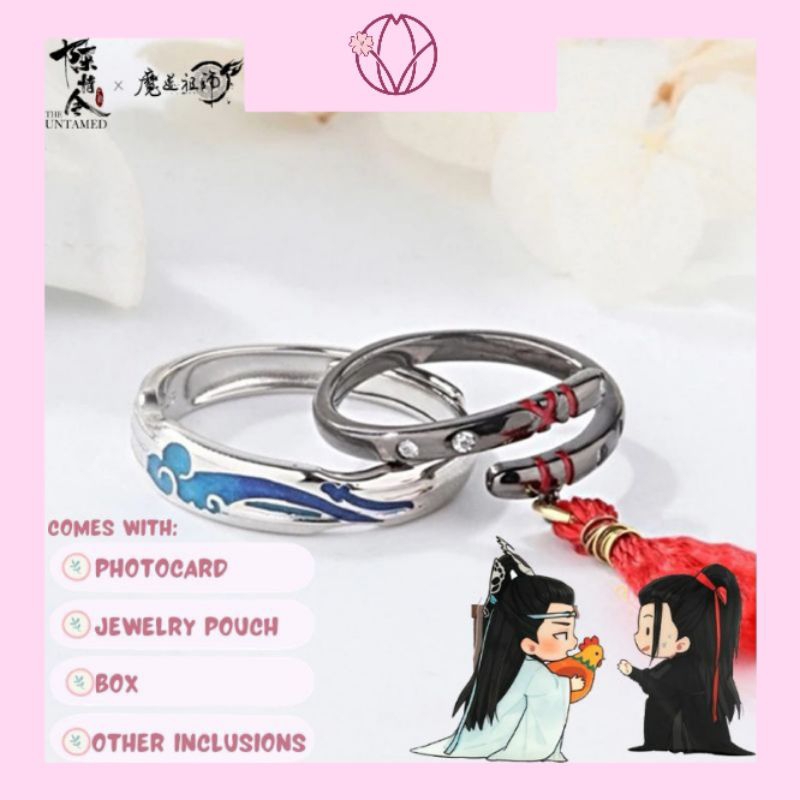 Style 1 S925 The Untamed WangXian Lan Wangji Wei Wuxian Rings | yinghua | sakuravi | Shopee ...