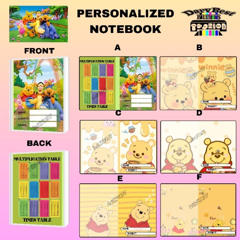 Winnie the pooh notebook customized personalized notebook writing ...