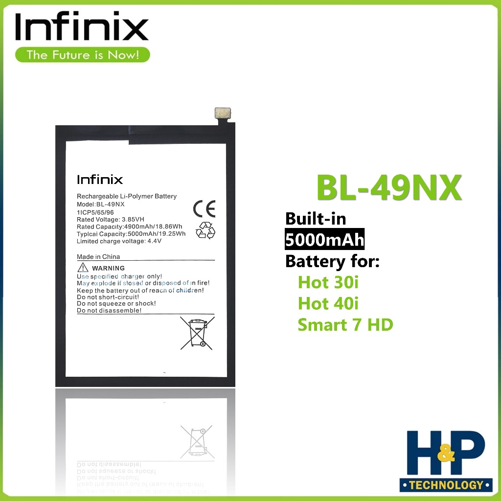 BL-49NX for Infinix Hot 30i / Hot 40i Smart 7 HD Battery | Shopee ...