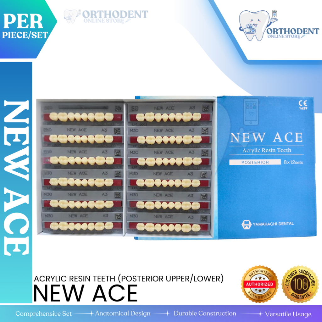 New Ace Acrylic Resin Teeth – Pontics in A1–A3.5 Shades (Full Set ...