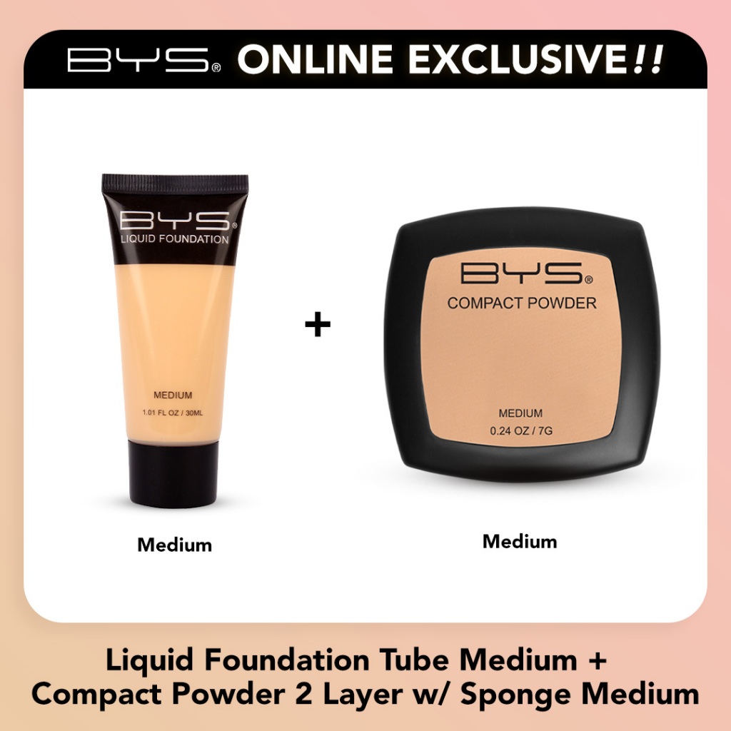 BYS Online Exclusive - Liquid Foundation Tube Medium + Compact Powder 2 ...