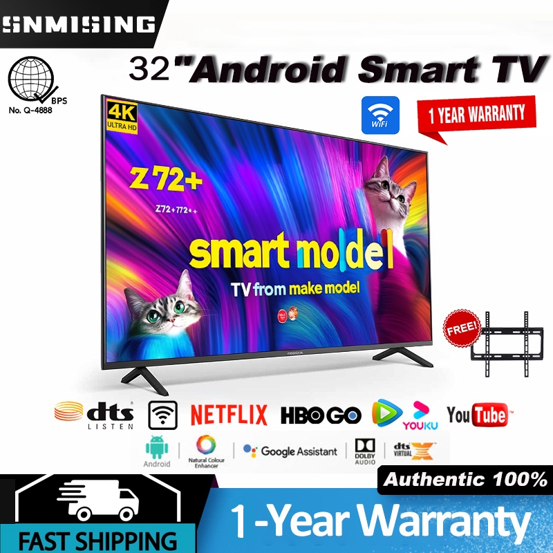 SNMISING 32 inch HD Smart Android TV, ISDB-T Netflix Youtube Prime ...