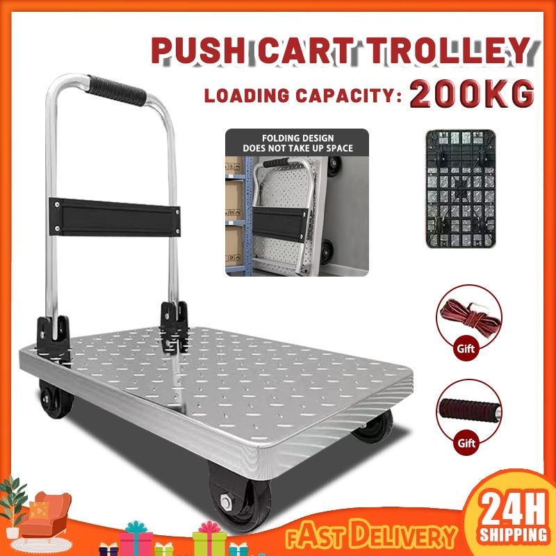 Foldable Trolley Hand Capacity 200KG Push Cart Multifunctional Trolley ...