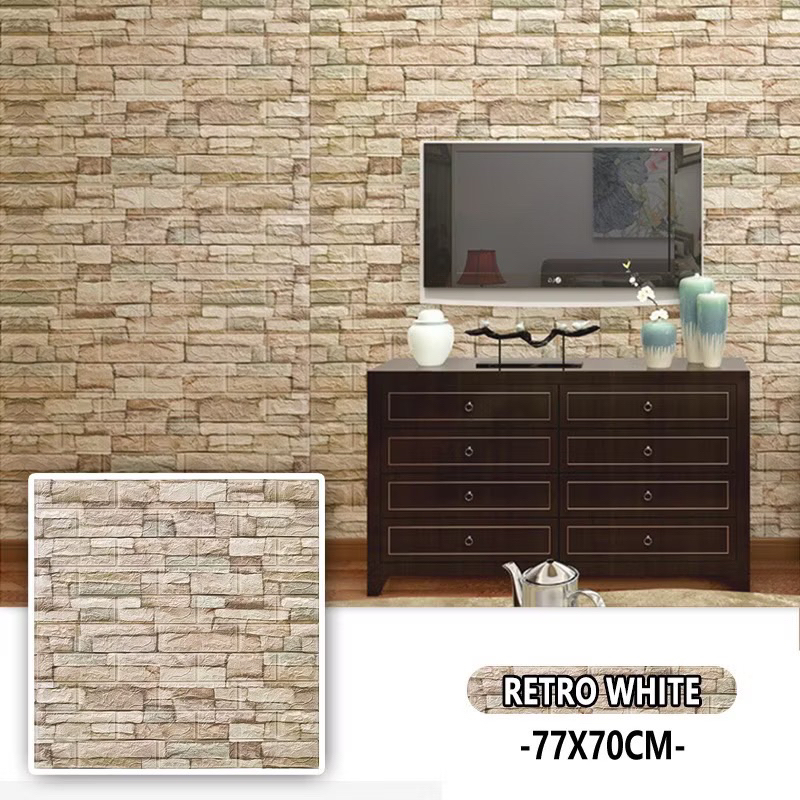 Big Size 3D Wall Sticker 70x77 cm Wallpaper Foam Brick design ...