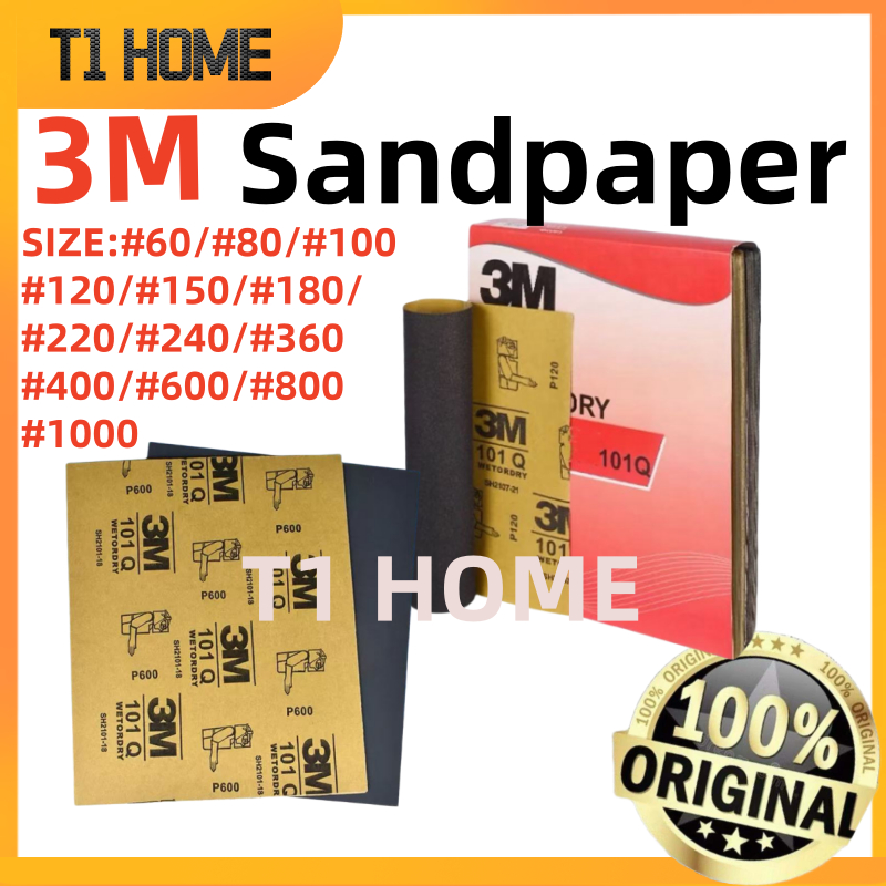 3M Sandpaper Grit 60 - 1000 Per Piece 9 x 11 Inches PER100PCS | Shopee ...