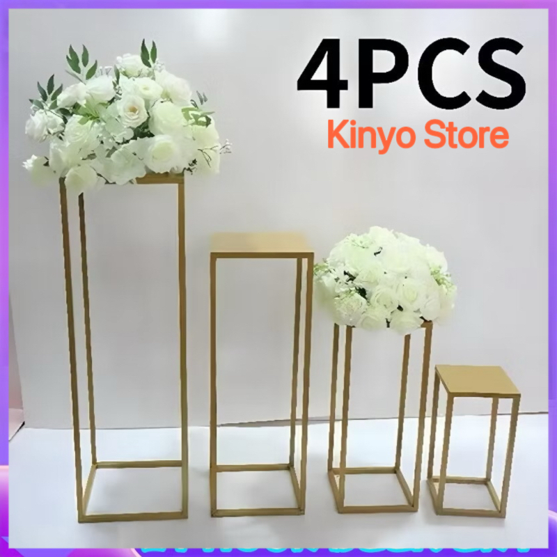 With lid Iron Stool Set Besi Flower Stand Wedding Vase Iron Stool Bunga ...