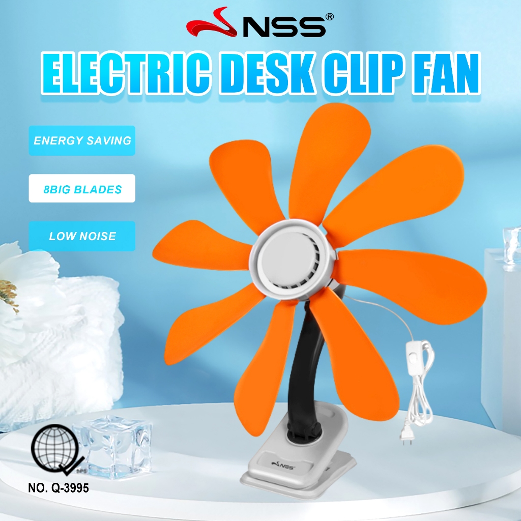 NSS Desk Clip Fan Electric Cooling Clip Fan Portable Low Noise Table ...