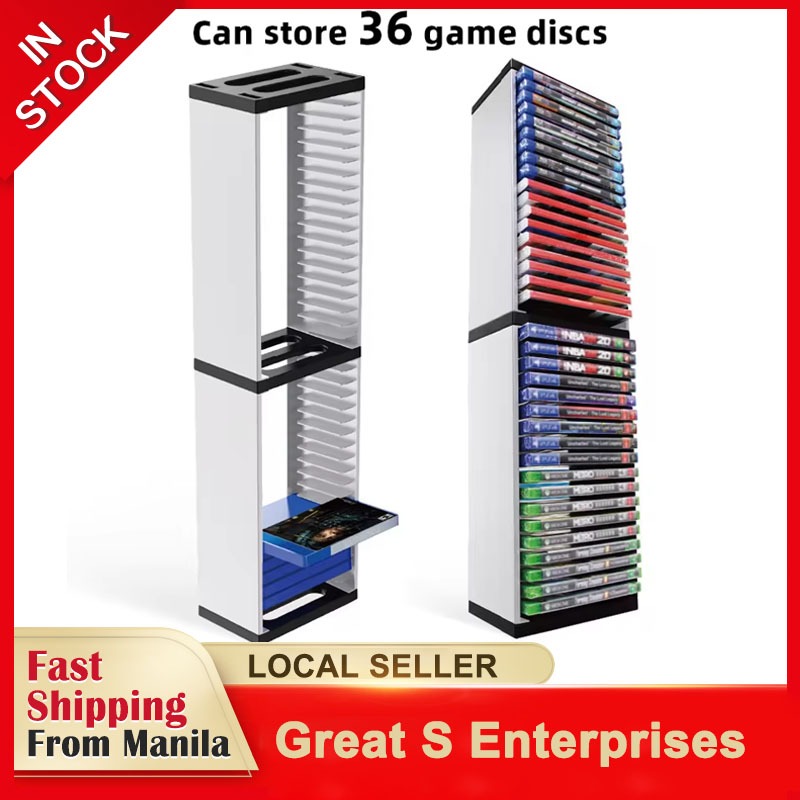 PS5 Game CD Box Bracket Holder 36 Game Disc Storage Tower Shelf Rack ...