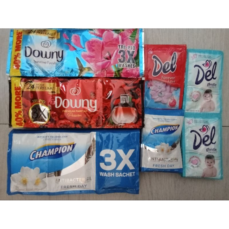 Fabcons & Detergent 6s, 12s Champion,Downy,Del, Ariel Liquid detergent ...