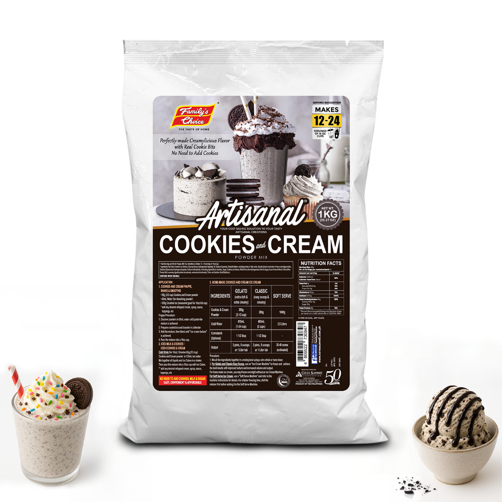 Family's Choice Artisanal Cookies and Cream Powder Mix 1 kg - Perfect ...
