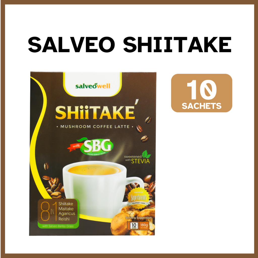 SALVEO SHIITAKE 8-IN-1 Cappucino Mushroom Coffee with Salveo Barley ...