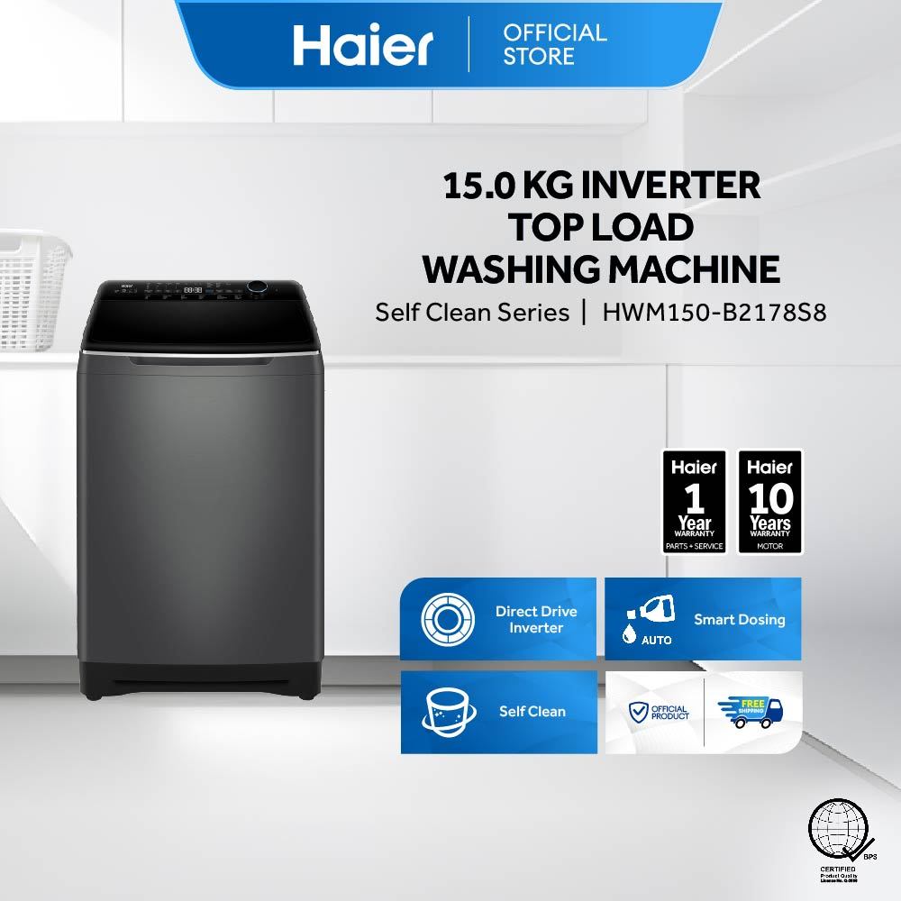 [NEW] Haier HWM150-B2178S8 15.0 Kg Self Clean Fully Automatic Inverter ...