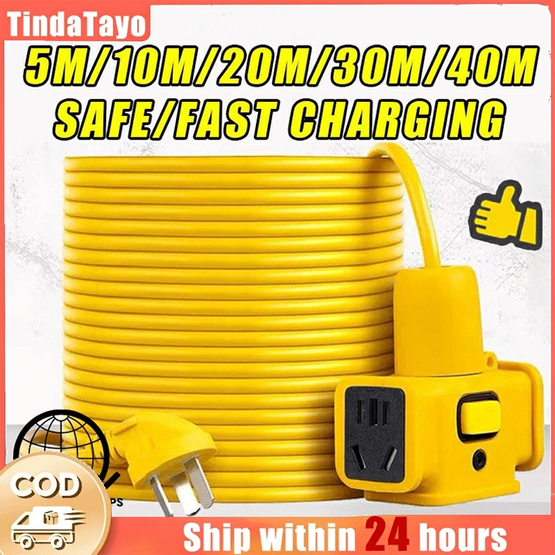 Heavy Duty Extension Cord Charging Socket Long Plug Row 5M/10M/20M/30M ...